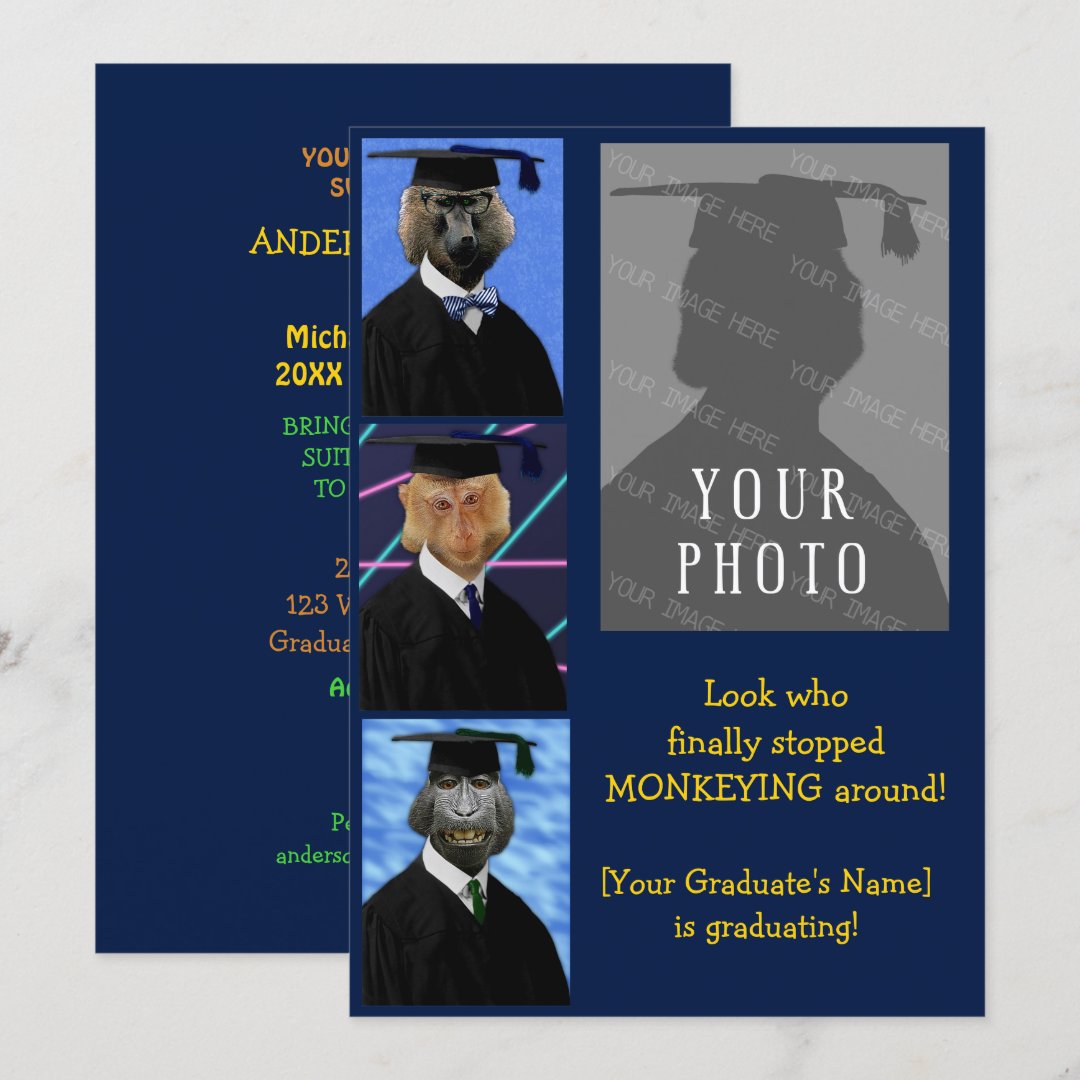 Funny Graduation Monkeys Party Announcement | Zazzle