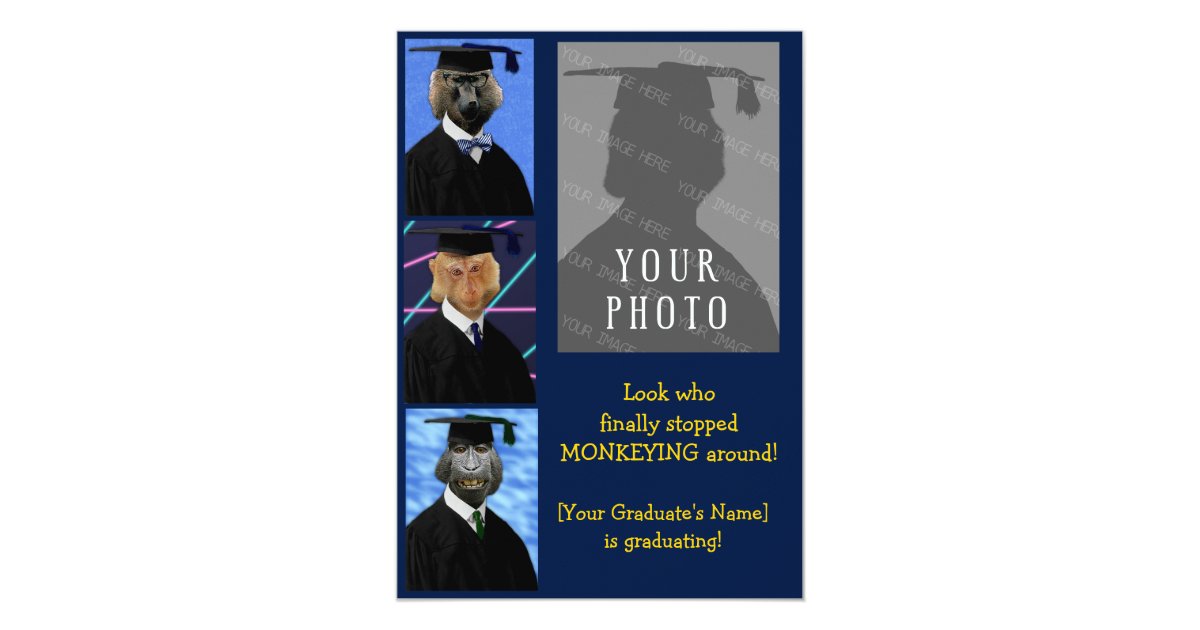 Funny Graduation Monkeys Party Announcement | Zazzle.com