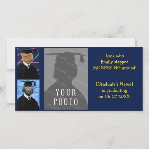 Funny Graduation Monkeys Personalized Grad Photo Announcement | Zazzle
