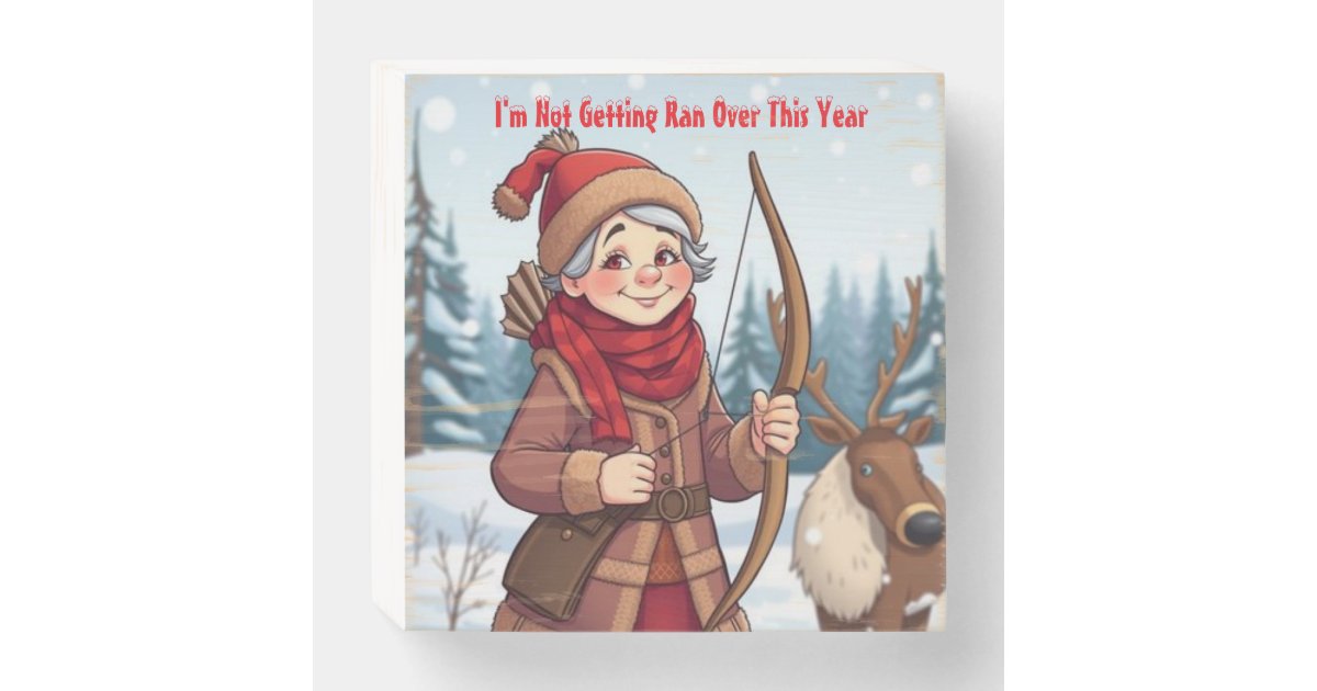 Funny Grandma Hunting Reindeer Wooden Box Sign | Zazzle