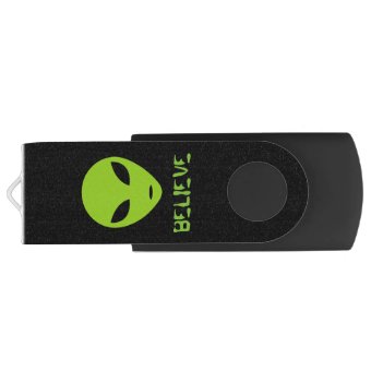 Funny green alien head USB flash drive stick | Zazzle