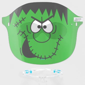 Funny Green Frankenstein Face Face Shield | Zazzle