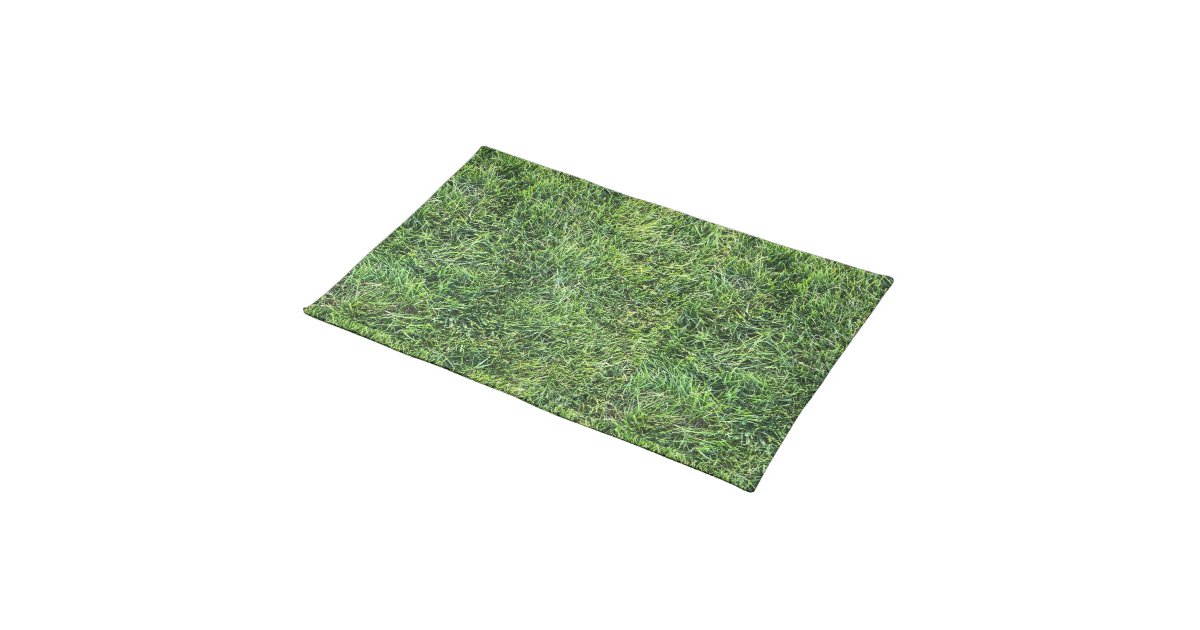 Funny green grass real photo texture pattern fun cloth placemat | Zazzle