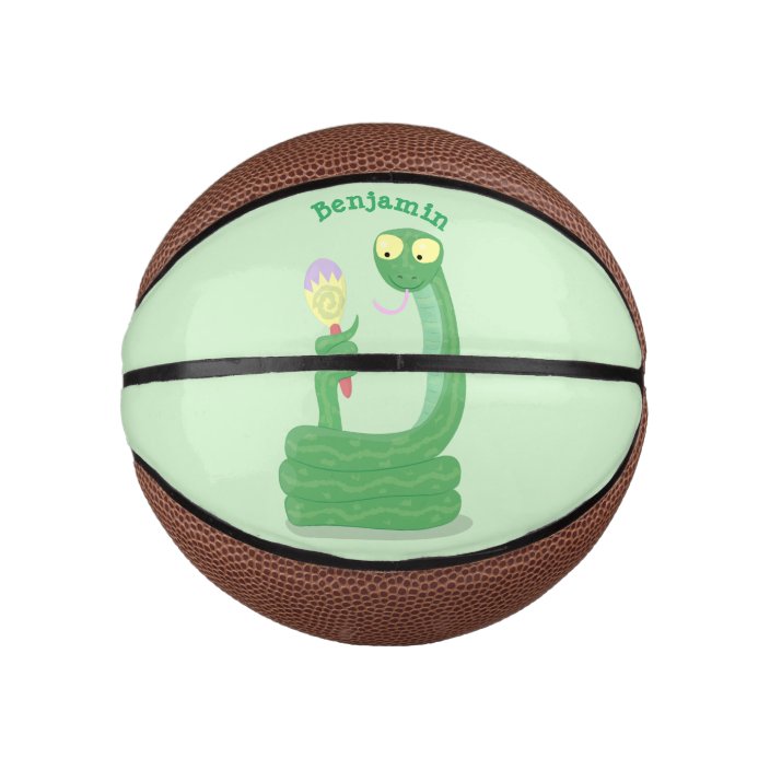 Funny green snake with maraca cartoon mini mini basketball | Zazzle.com