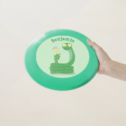 Funny green snake with maraca cartoon Wham-O frisbee | Zazzle