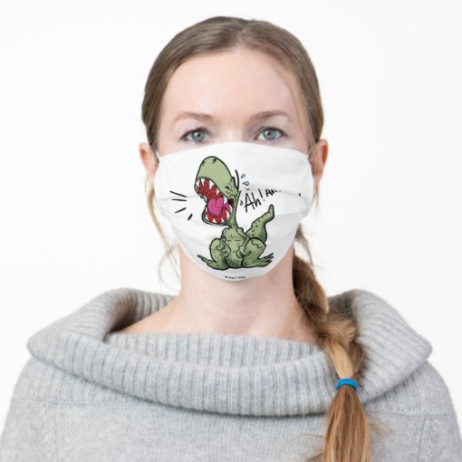 Funny Green T-Rex Dinosaur Adult Cloth Face Mask | Zazzle