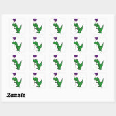 Funny Green Trex Dinosaur Holding Balloon Square Sticker | Zazzle