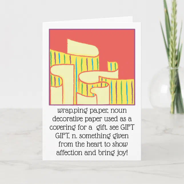 Funny Greeting Card Define Wrapping Paper | Zazzle