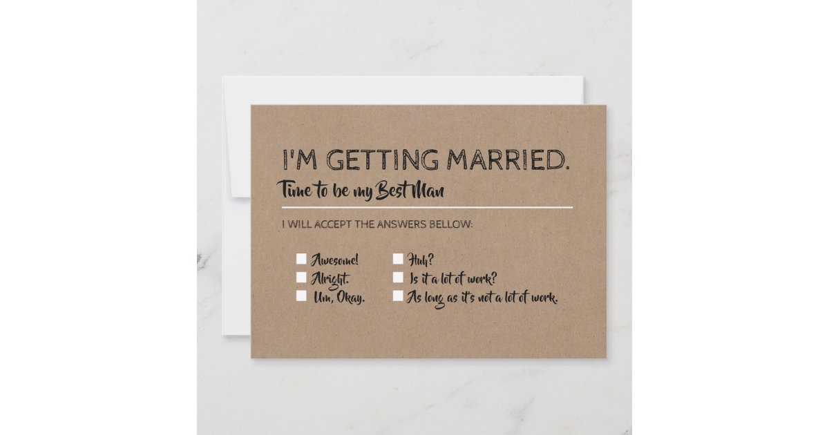 Funny Groomsman Best Man Checklist Proposal Invitation | Zazzle
