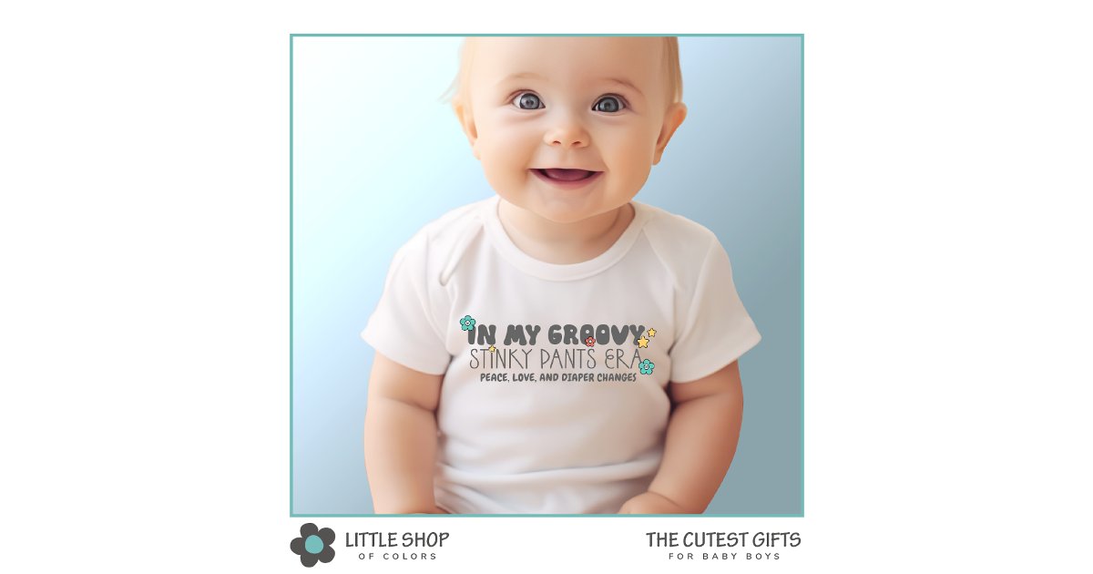 Funny Groovy Stinky Pants Era Boys Bodysuit | Zazzle