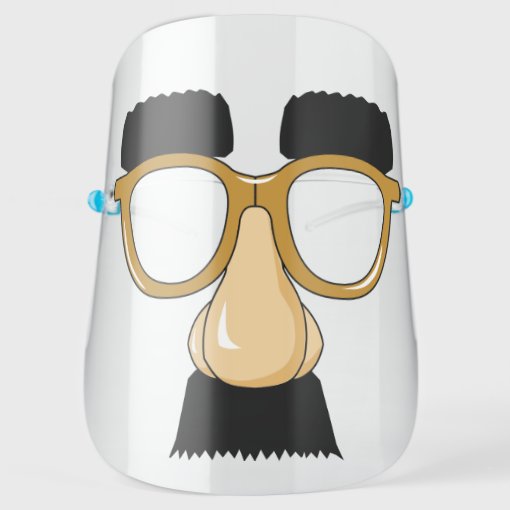 Funny Groucho Marx Nose Mustache Eyebrows Glasses Face Shield Zazzle