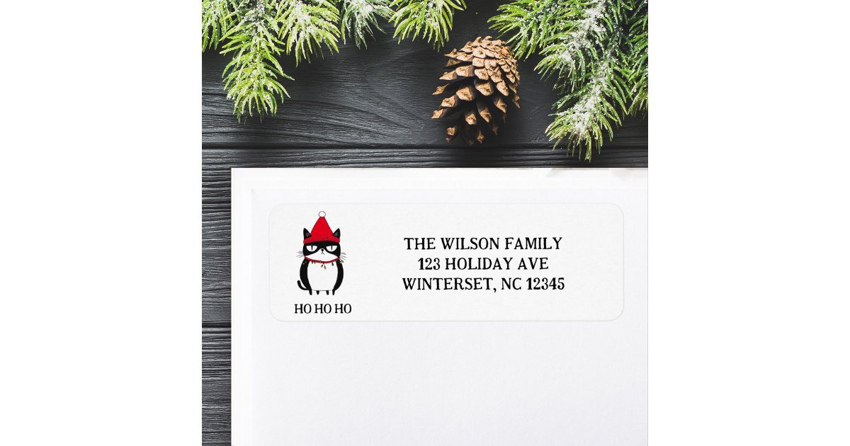 Funny Grouchy Cat Catmas Humor Christmas Label | Zazzle