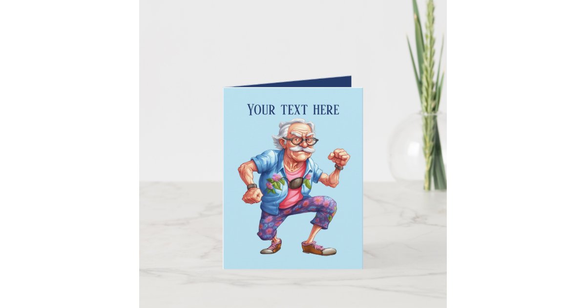 funny grumpy old man add message card | Zazzle