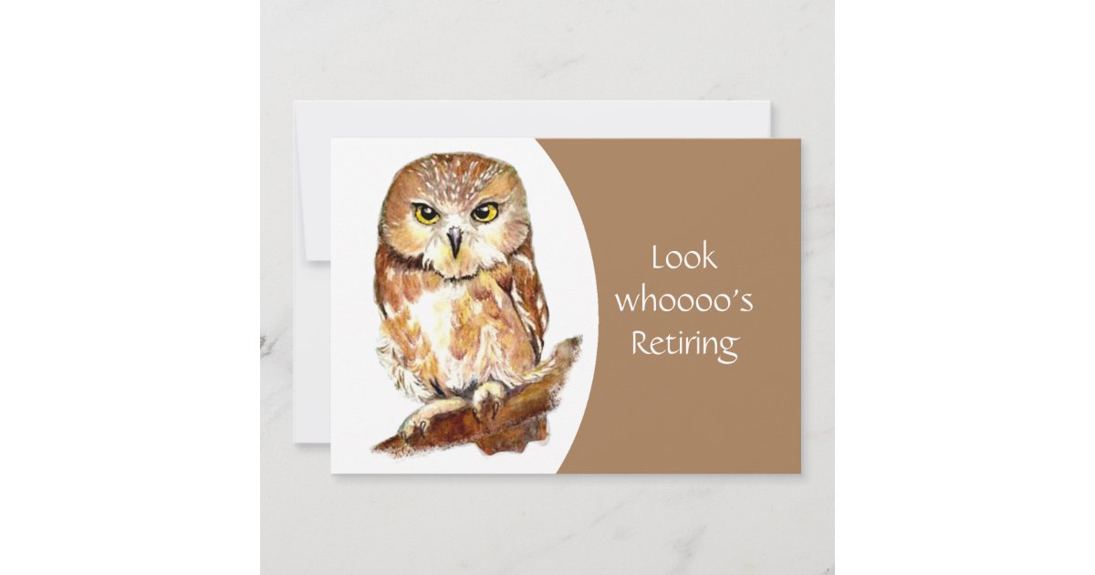 Funny Grumpy Owl Retirement Party Invitation | Zazzle