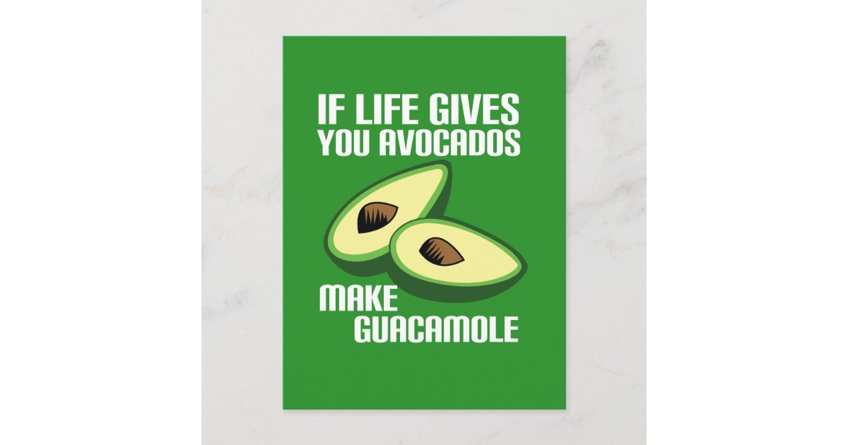 Funny Guacamole Avocado Joke Postcard | Zazzle