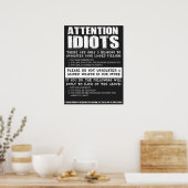 Funny Gun Store Sign "Attention Idiots" | Zazzle