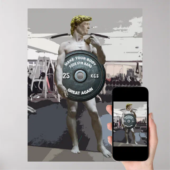 Funny Gym Workout David As Donald Trump Full Body Poster | Zazzle