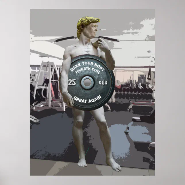 Funny Gym Workout David As Donald Trump Full Body Poster | Zazzle