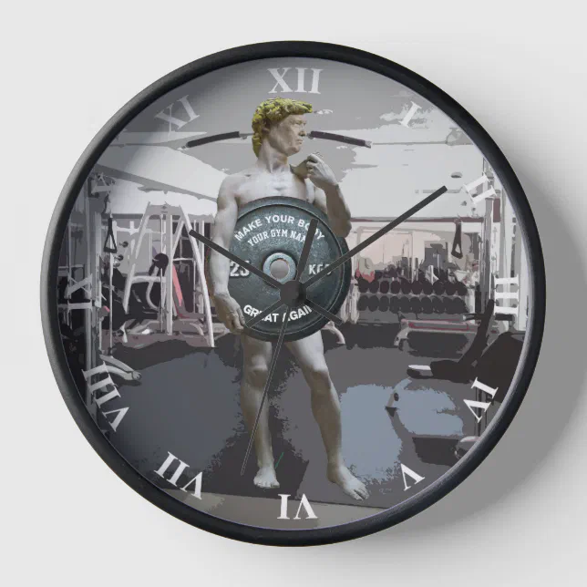 Funny Gym Workout David Full Body As Donald Trump Clock | Zazzle
