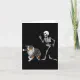Funny Halloween Australian Shepherd And Skeleton Card | Zazzle