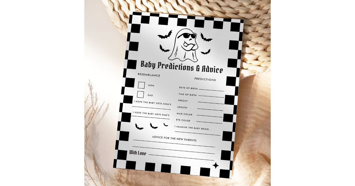 Funny Halloween Baby Predictions & Advice Game Invitation | Zazzle