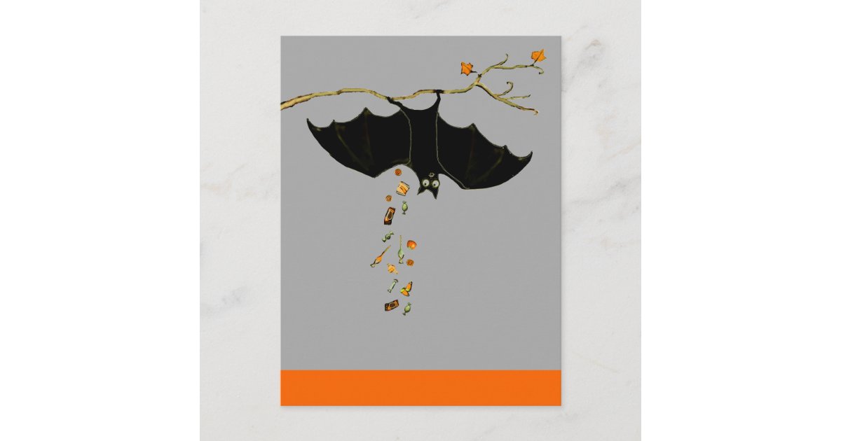 Funny Halloween Bat Postcard | Zazzle