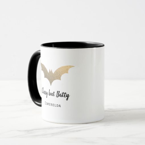 Funny Halloween Bat Pun Batty Mug | Zazzle