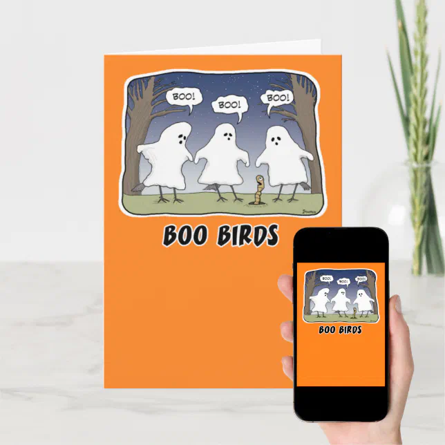 Funny Halloween card: Boo Birds Card | Zazzle