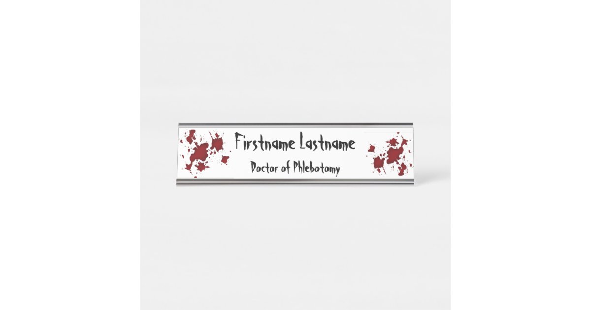 Funny Halloween horror blood splattered Desk Name Plate | Zazzle
