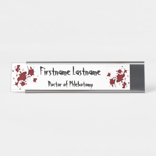 Funny Halloween horror blood splattered Desk Name Plate | Zazzle