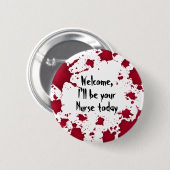Funny Halloween Nurse Pinback Button | Zazzle