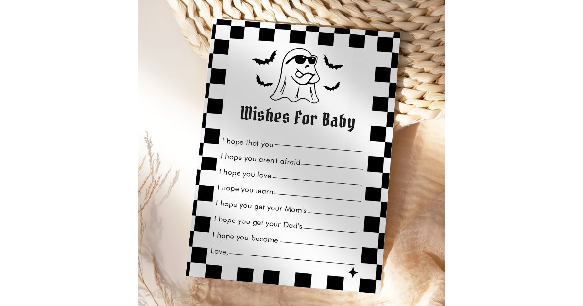 Funny Halloween Party Wishes for Baby Game Card | Zazzle
