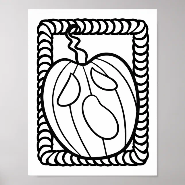 Funny Halloween Pumpkin Coloring Page Poster | Zazzle
