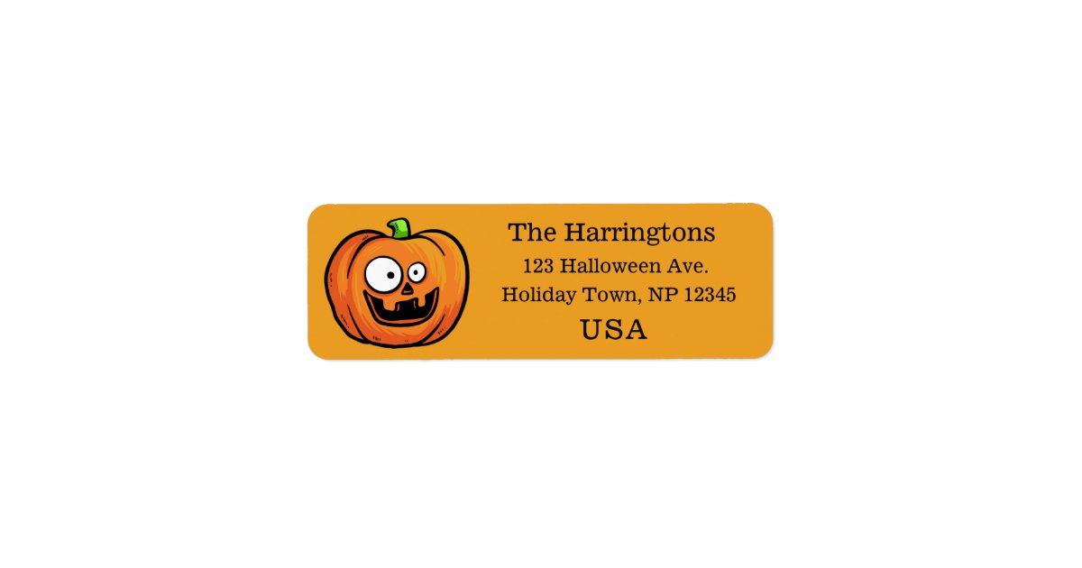 Funny Halloween Pumpkin custom labels | Zazzle