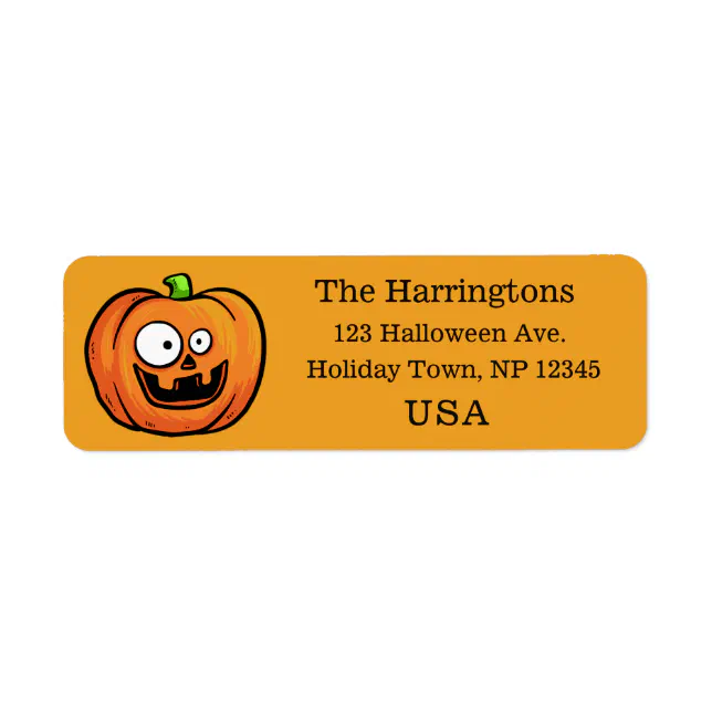 Funny Halloween Pumpkin custom labels | Zazzle