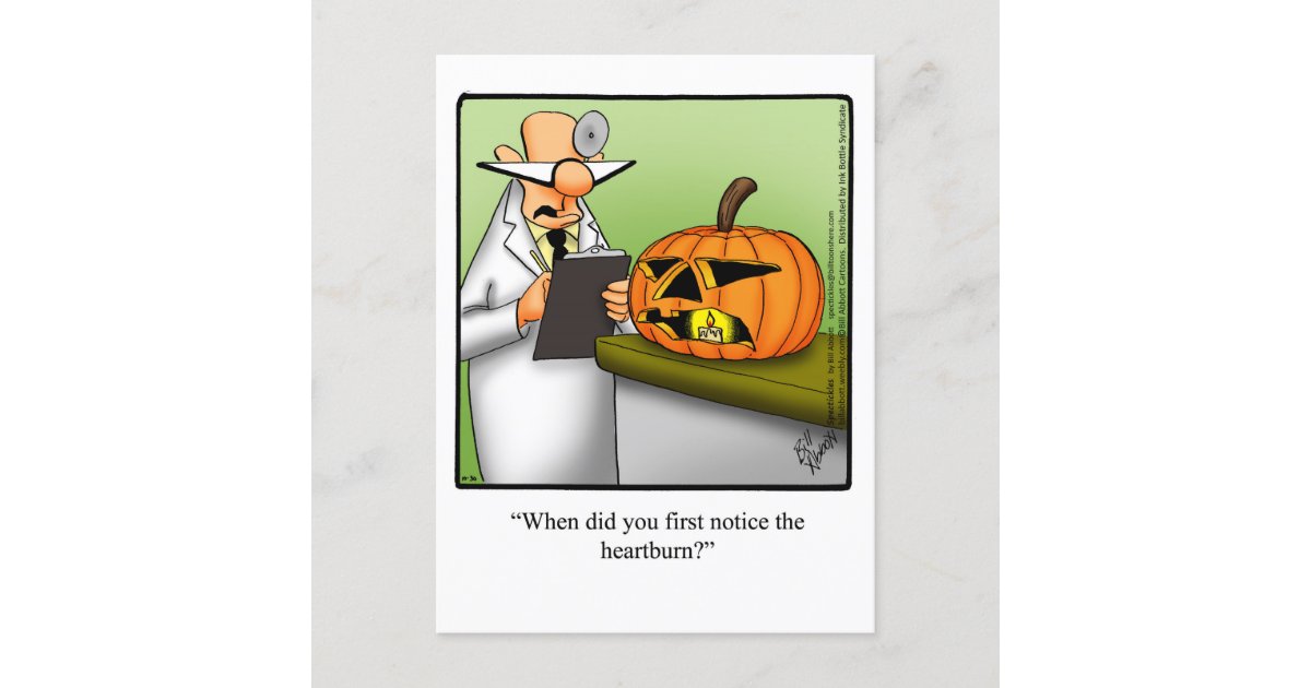 Funny Halloween Pumpkin Humor Postcard | Zazzle