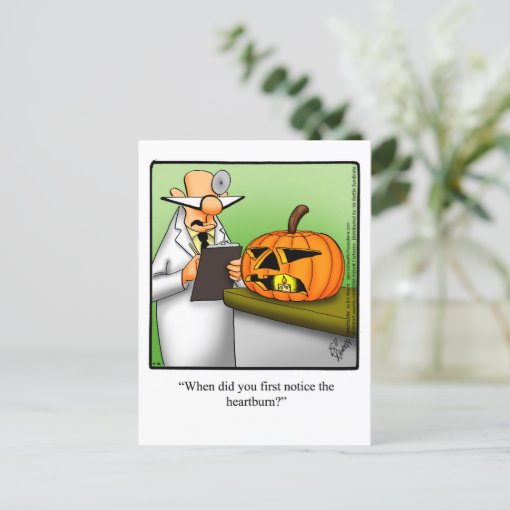Funny Halloween Pumpkin Humor Postcard | Zazzle