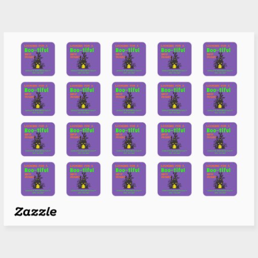 Funny Halloween Real Estate Haunted House Square Sticker | Zazzle
