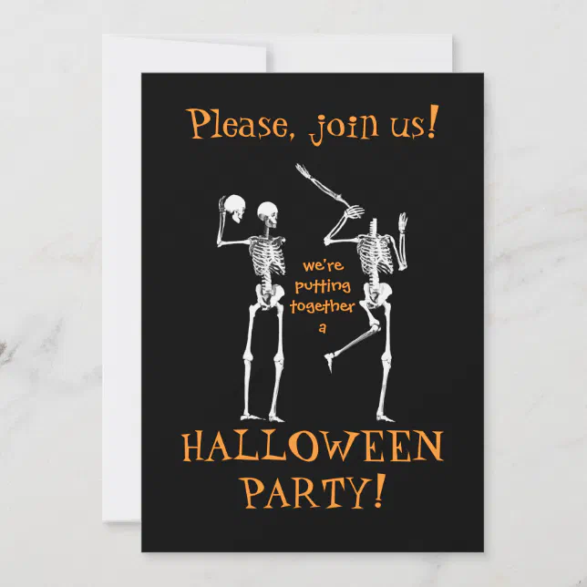 Funny Halloween Skeletons - Please Join Us Invitation | Zazzle