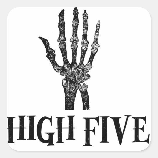 Funny Halloween Stickers | Skeleton Hand High Five | Zazzle.com