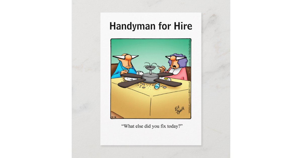 Funny Handyman Business Announcement Postcard | Zazzle
