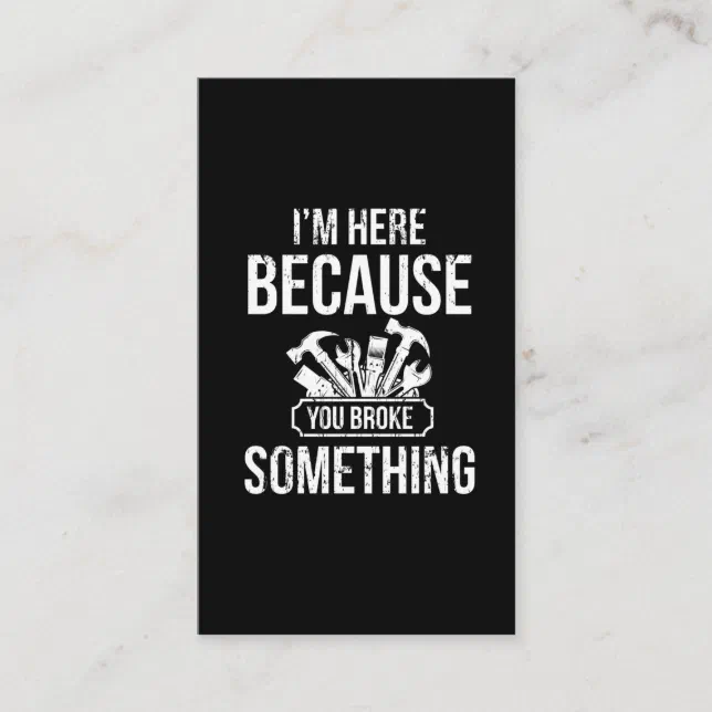 Funny Handyman Hero Craftsman Repair Humor Business Card | Zazzle