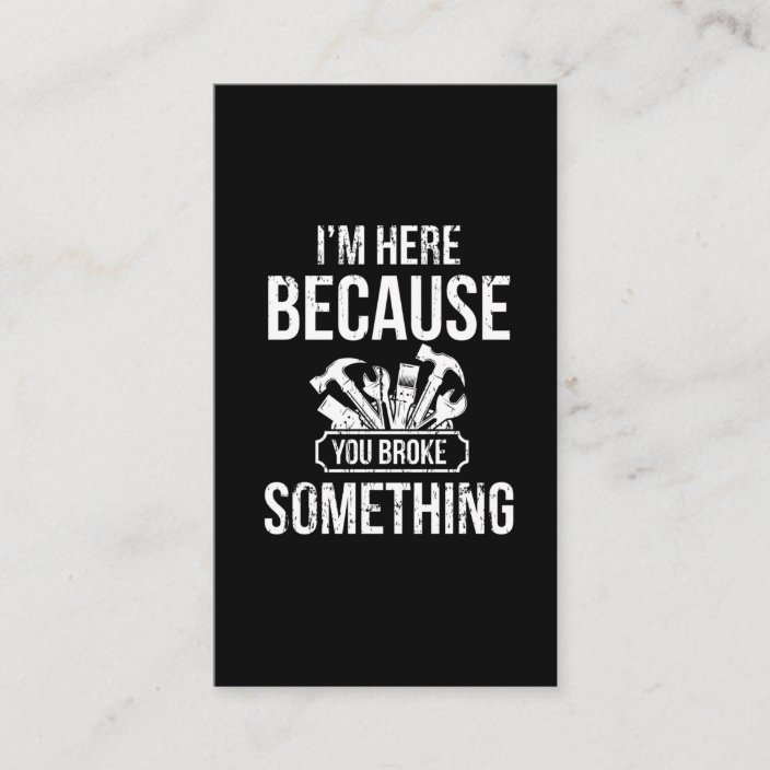 Funny Handyman Hero Craftsman Repair Humor Business Card | Zazzle