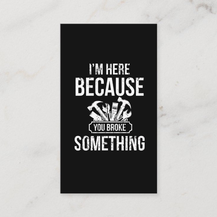 Funny Handyman Hero Craftsman Repair Humor Business Card | Zazzle