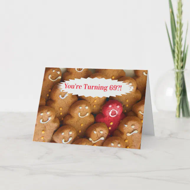 Funny Happy 69th Birthday Hot Cookie Card | Zazzle