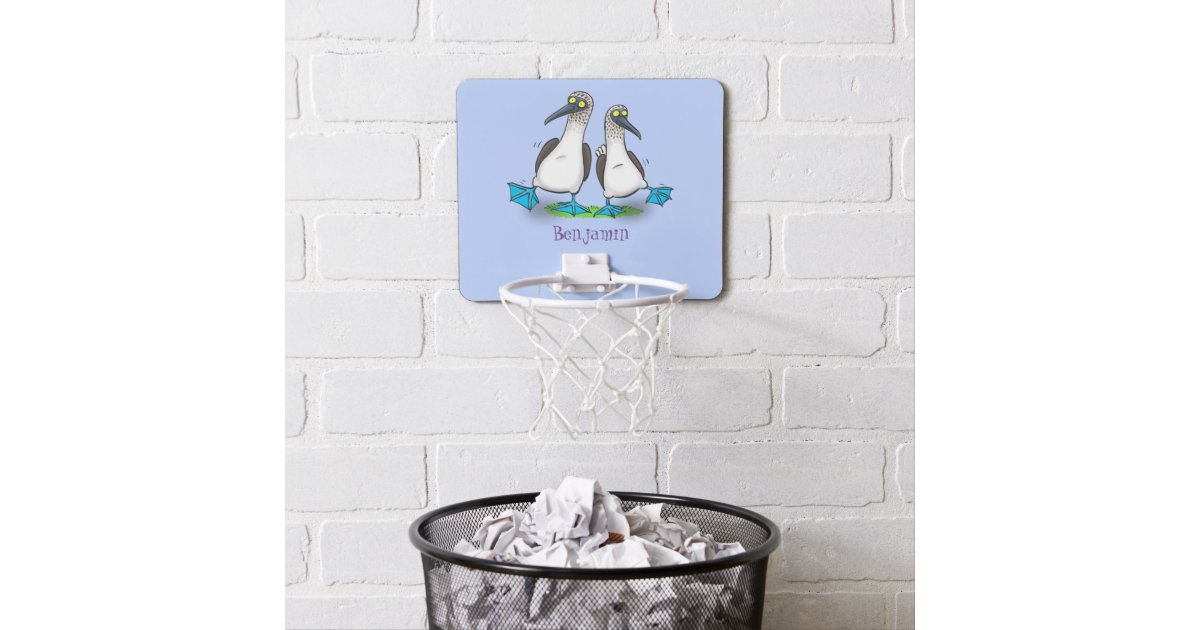 Funny, happy blue footed boobies dancing cartoon mini basketball hoop ...