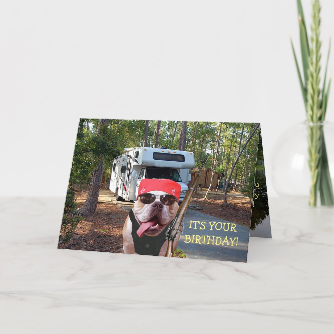 Funny Happy Camper Birthday Card | Zazzle