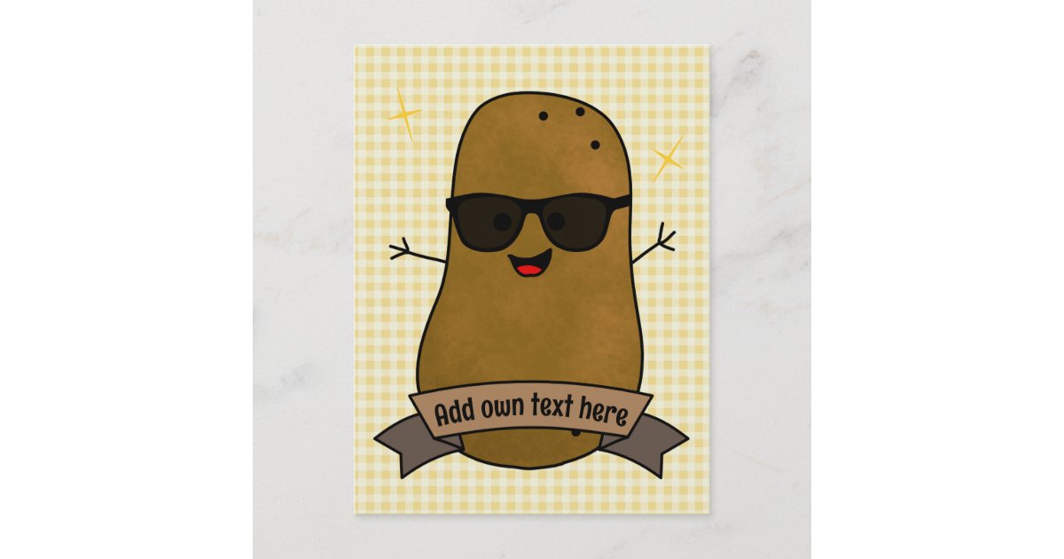 Funny Happy Cool Potato Personalized Postcard | Zazzle
