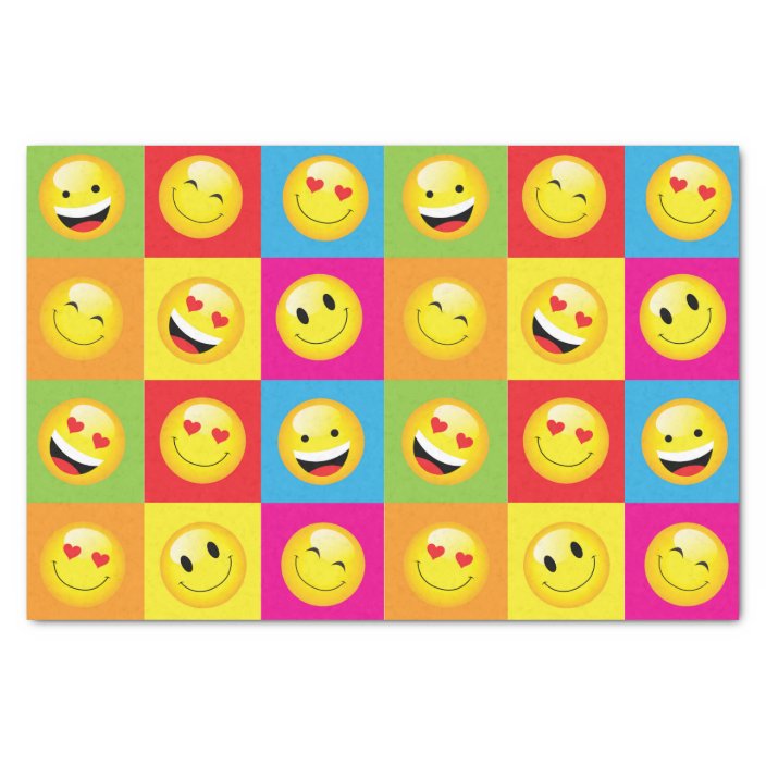 Funny Happy Emoji Smilie Faces Kids Party Paper | Zazzle.com