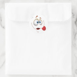 Funny Happy Face Blue Eyes Classic Round Sticker | Zazzle
